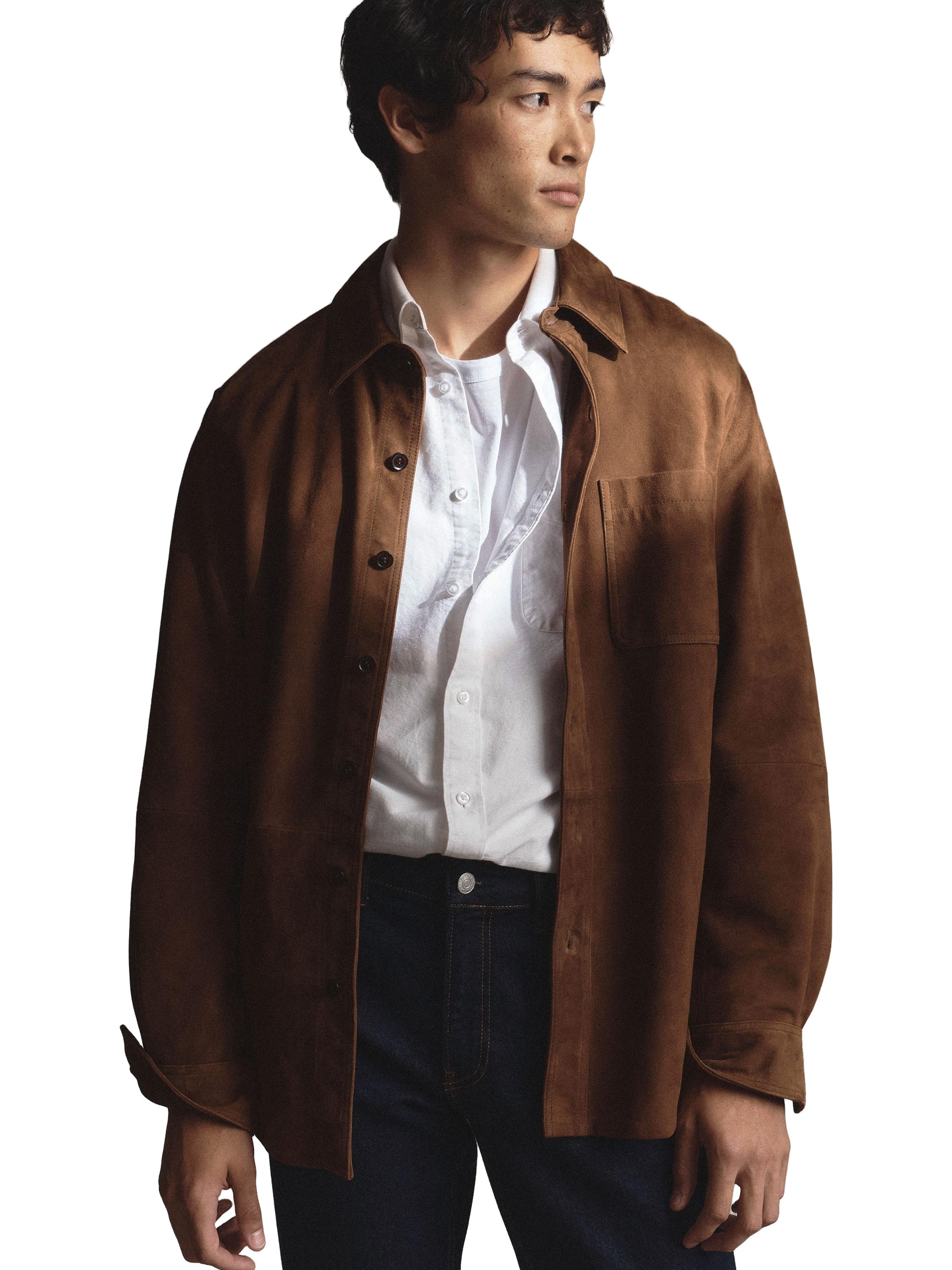 QUINCE men's 100% suede overshirt